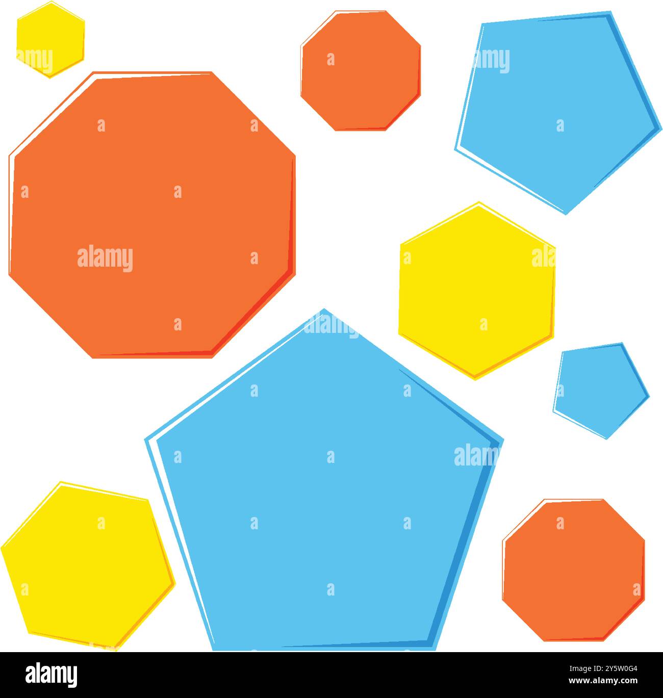 Bright hexagons and pentagons in various colors Stock Vector Image ...