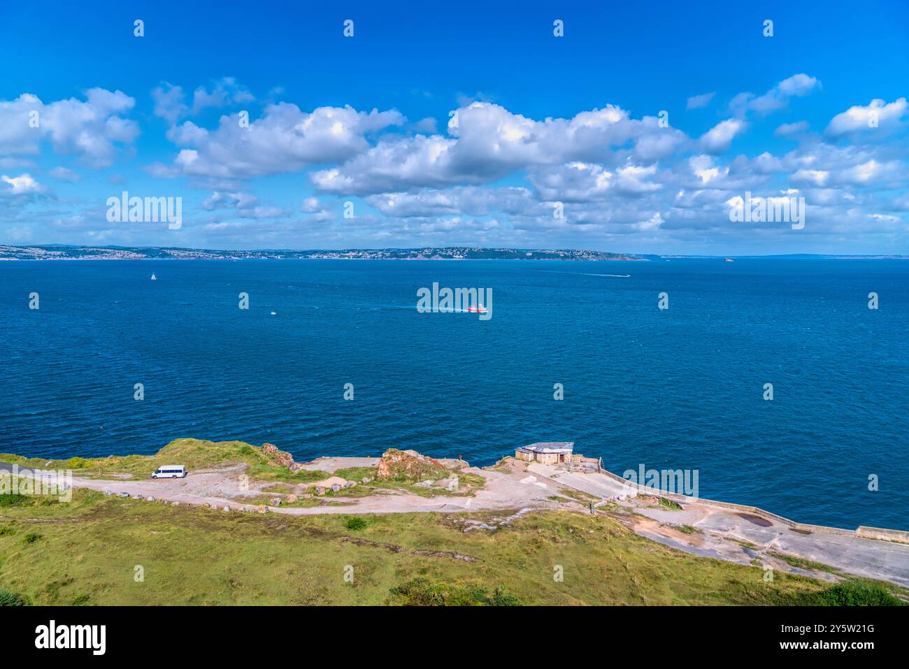 Brixham coast view from Berry Head across Torbay to Torquay England uk ...