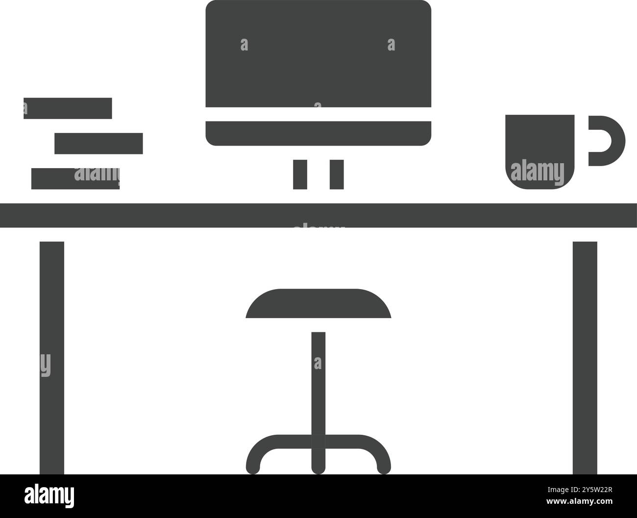 Office work station Stock Vector Images - Alamy