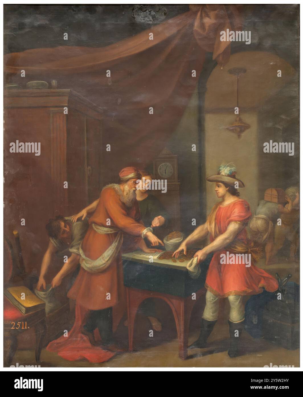 Anonymous / 'The Prodigal Son receiving his Inheritance'. XVII century ...