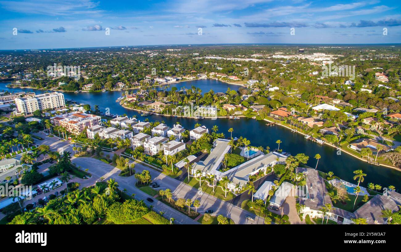Naples, Florida - Panoramic aerial view of the beautiful city beach ...
