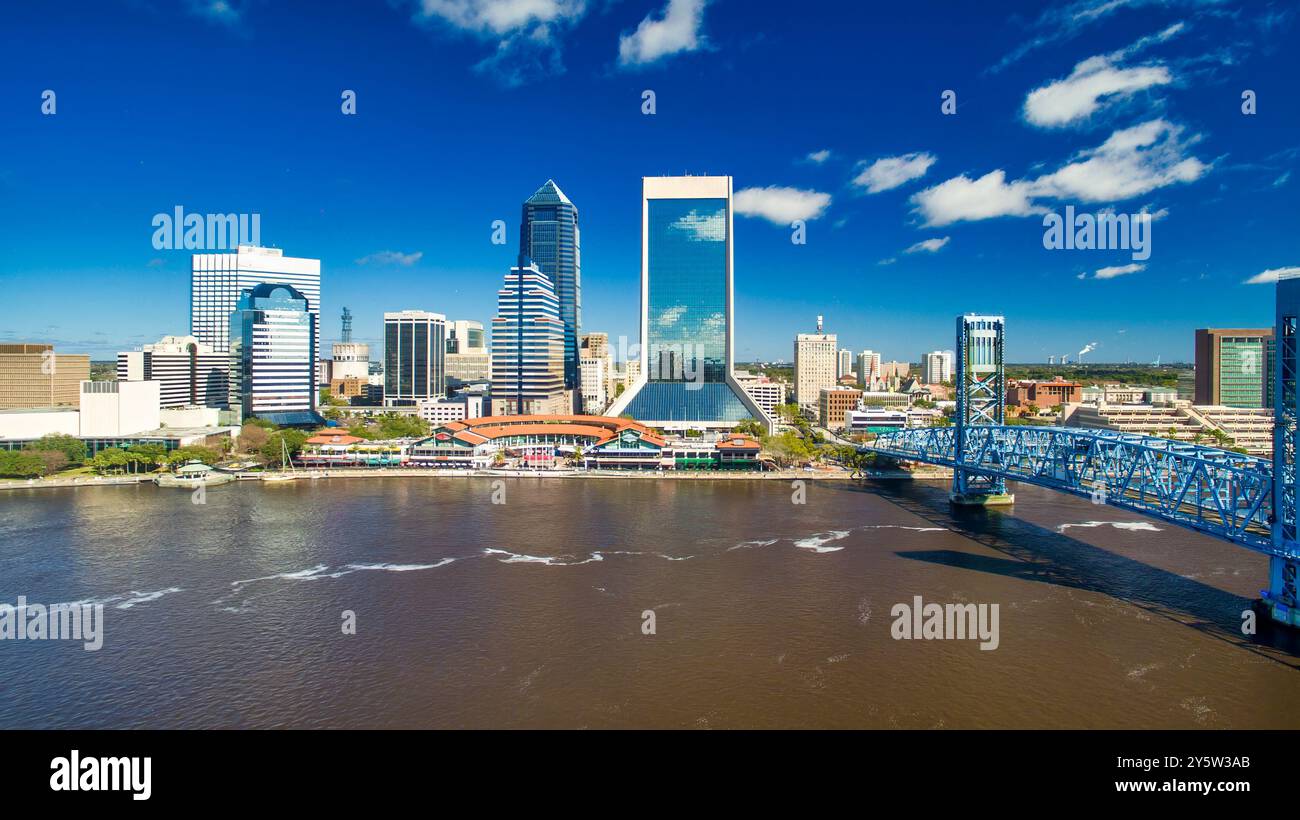 Jacksonville, Florida - Panoramic aerial view of the beautiful city ...