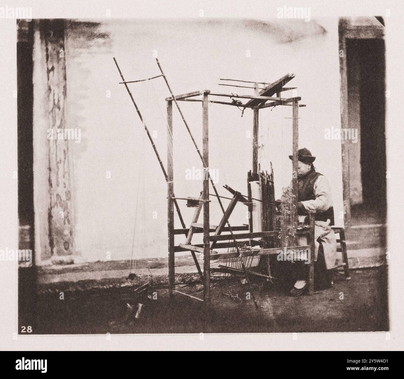 Vintage photo of the ribbon loom. Jiujiang. Illustrations of Qing China ...