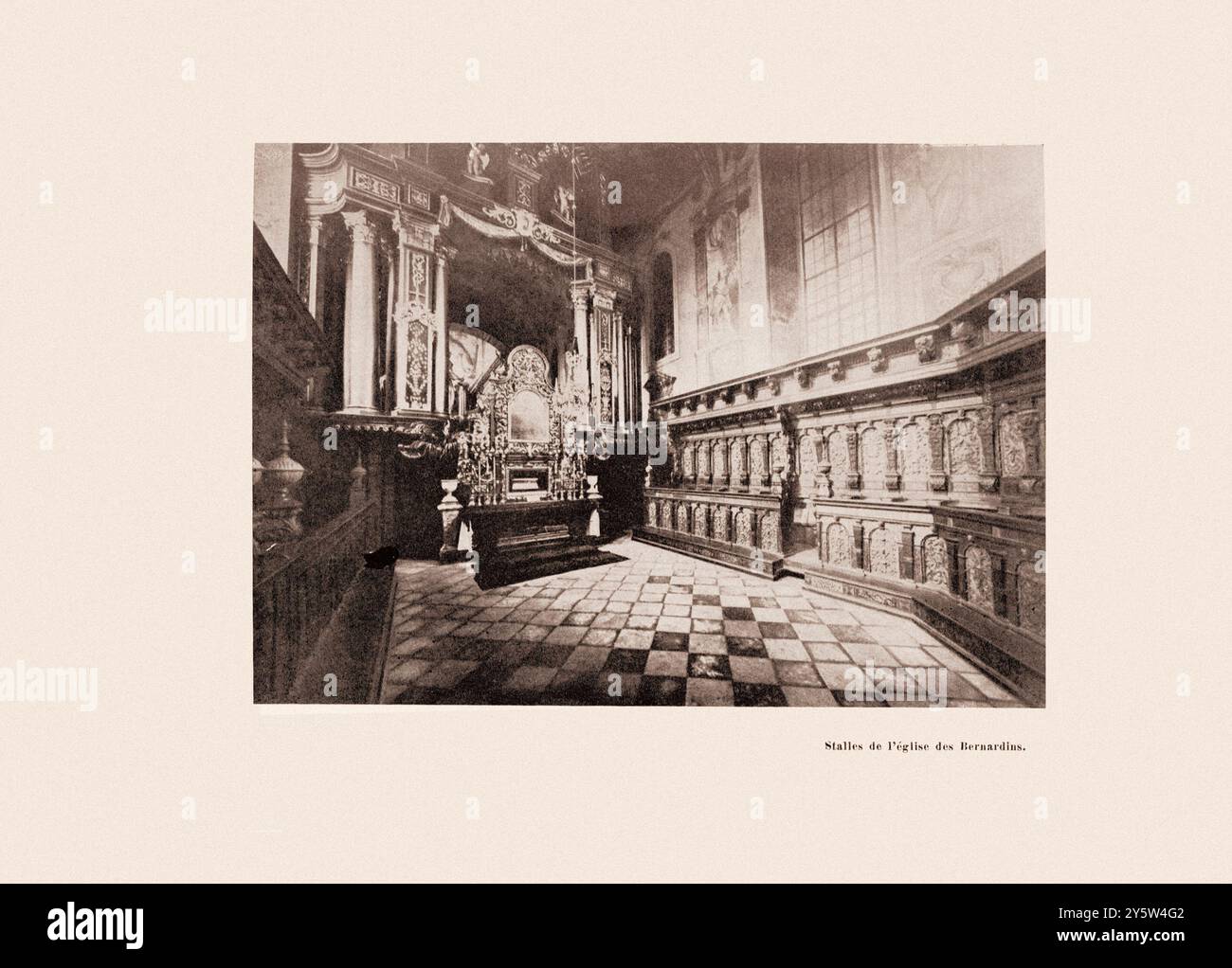 Vintage photo of pews in choir (quire) of Bernardine Church in Lemberg ...