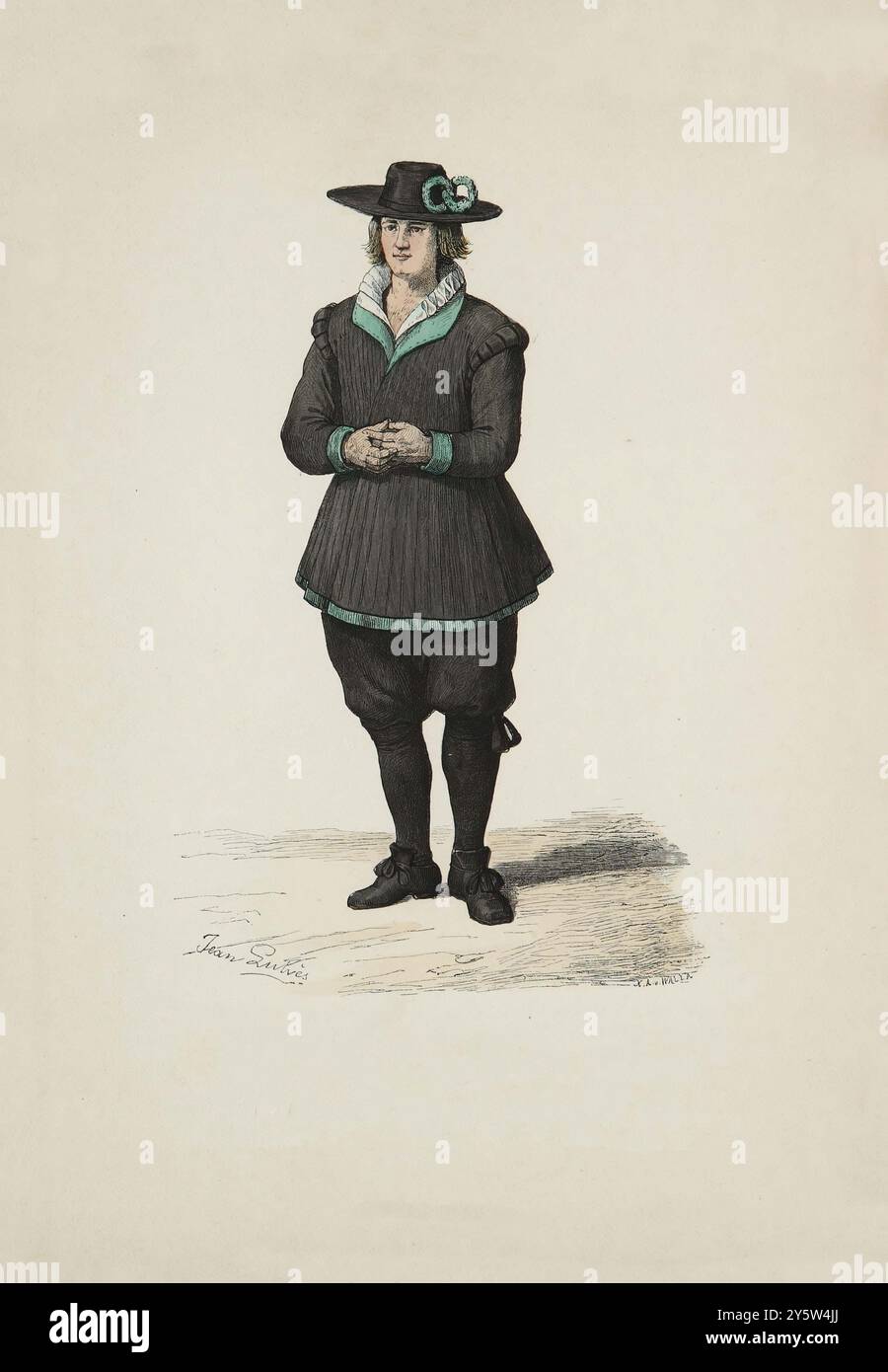 Vintage illustration of farmer groom from the Nuremberg area. c. 1669 ...