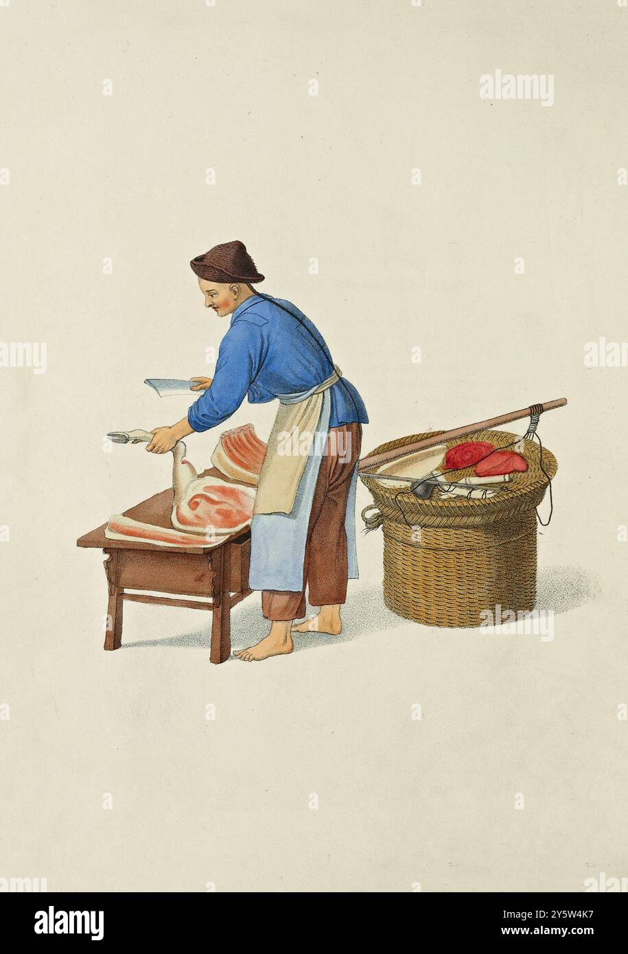 Traditional Chinese costume from the Qing period. Vintage illustration ...