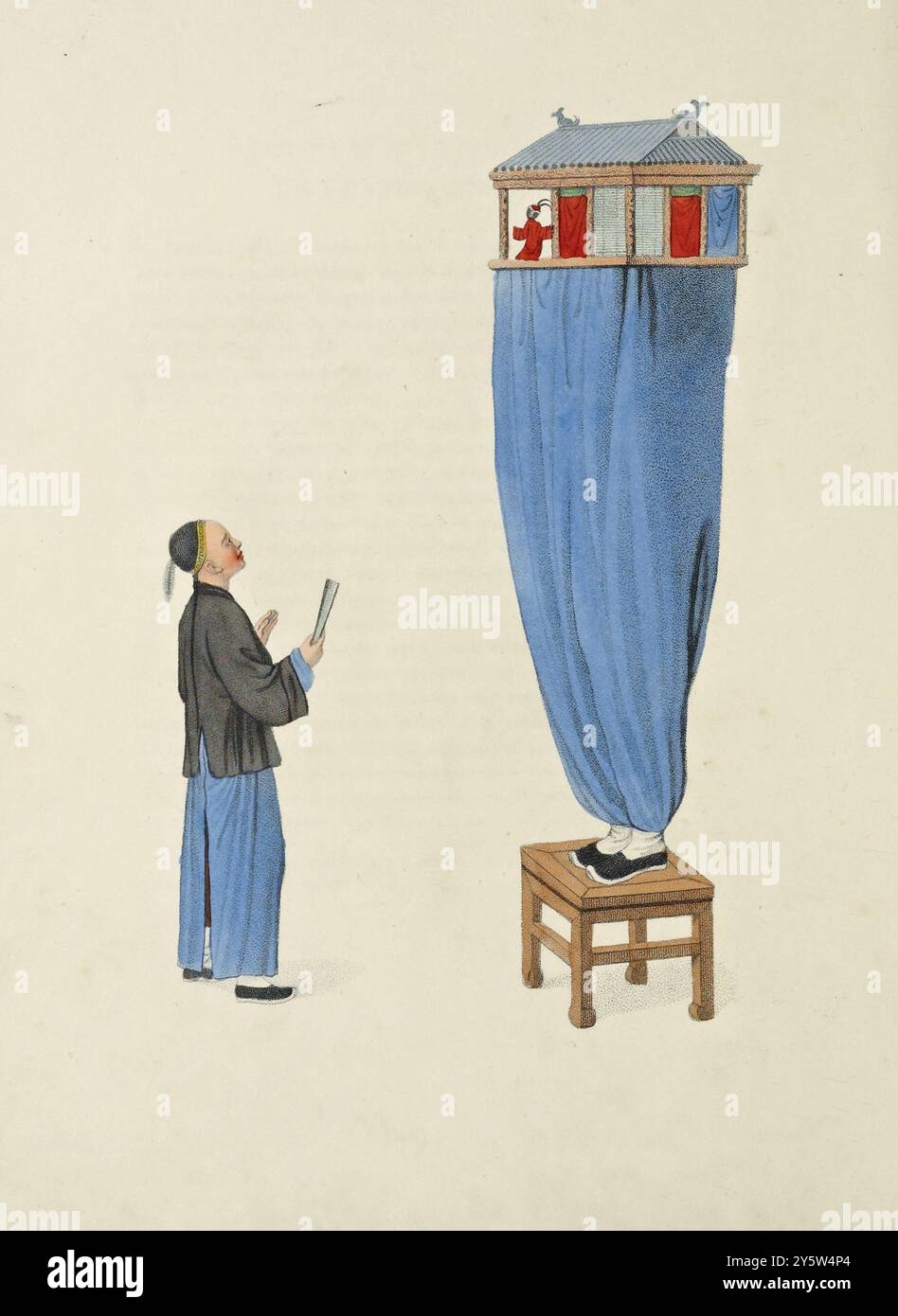 Traditional Chinese costume from the Qing period. Vintage illustration ...