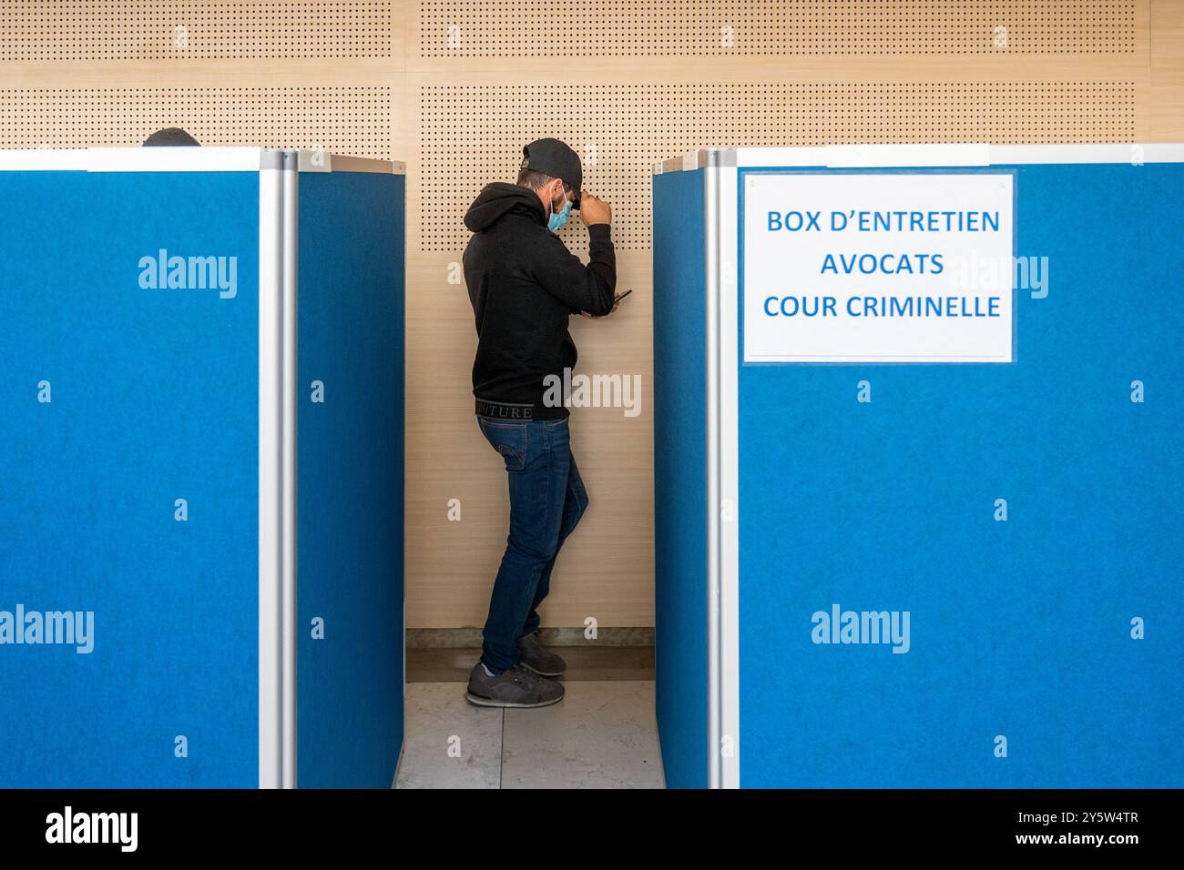 Avignon, France. 20th Sep, 2024. One of the co-accused at the courtroom ...