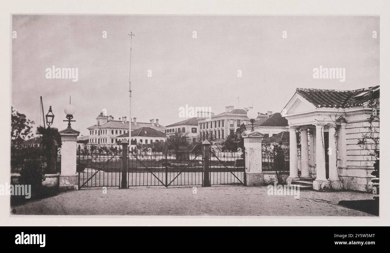 Vintage photo of part of Shanghai Bund in 1872. Illustrations of Qing ...
