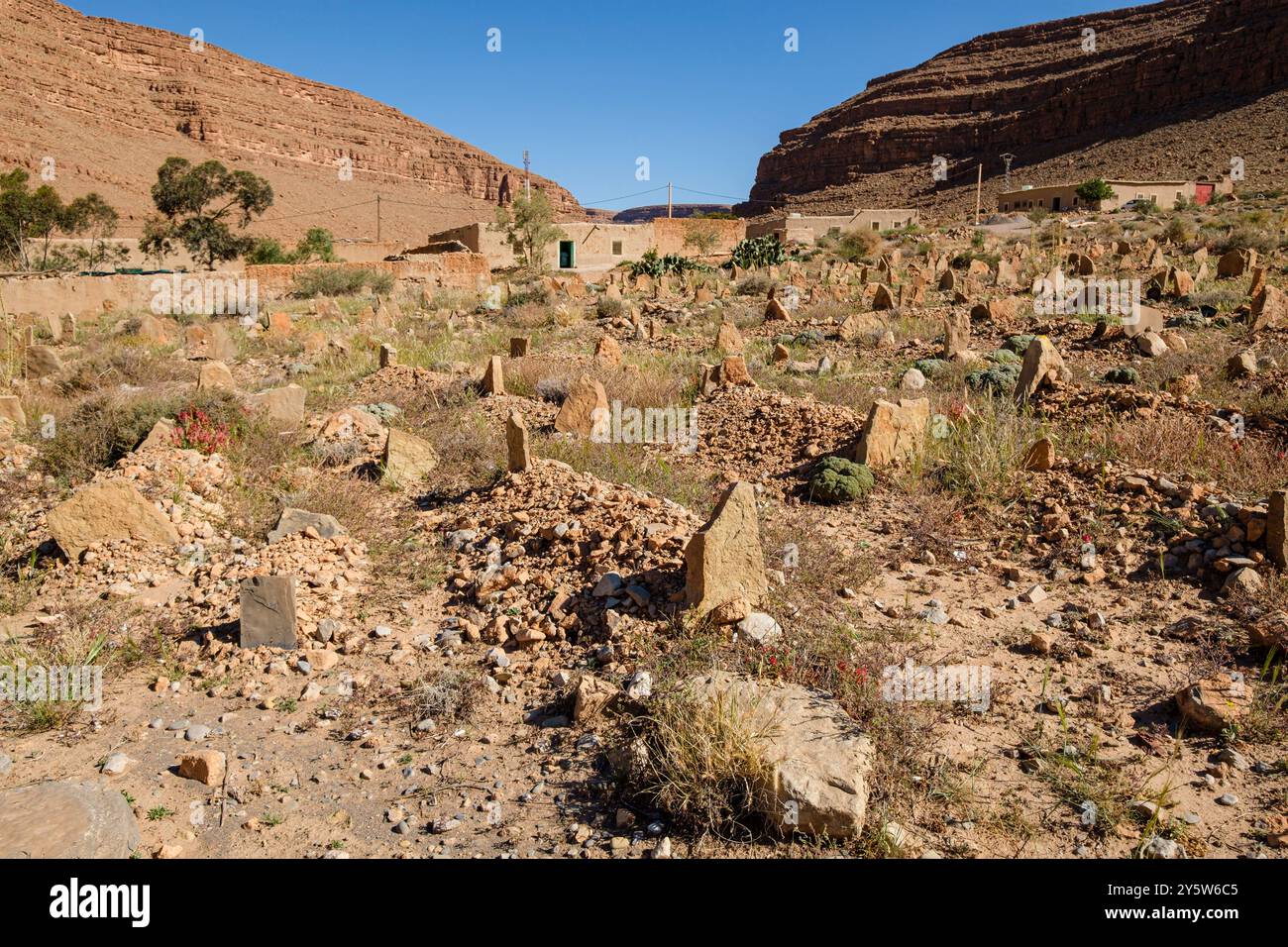 Islamic cemetery, Kasbah of Ifri, Valley of the river Ziz, Morocco ...