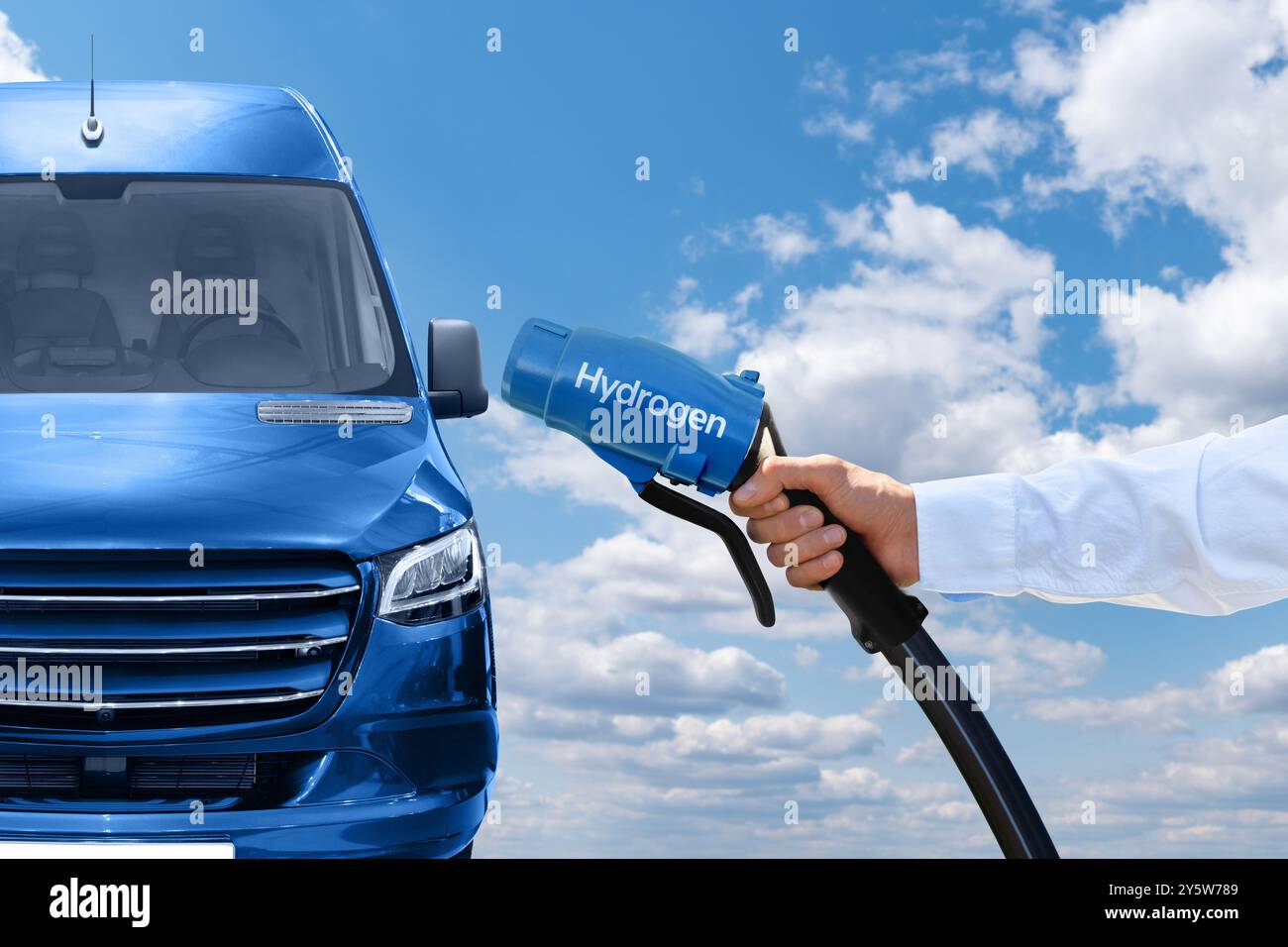 A hydrogen fuel cell delivery van concept. Clean transportation Stock ...