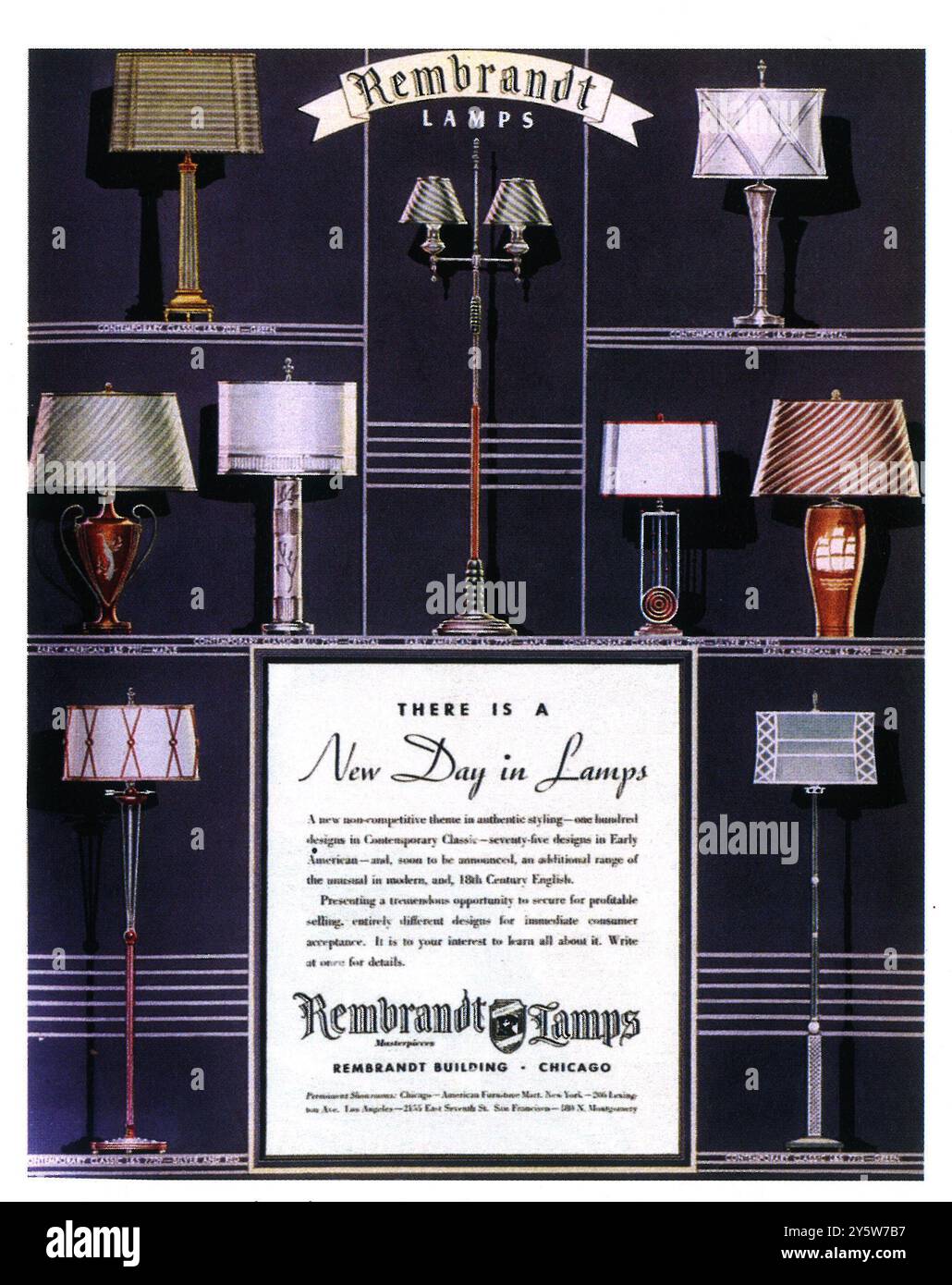 1935 Rembrandt Lamps Ad Stock Photo - Alamy