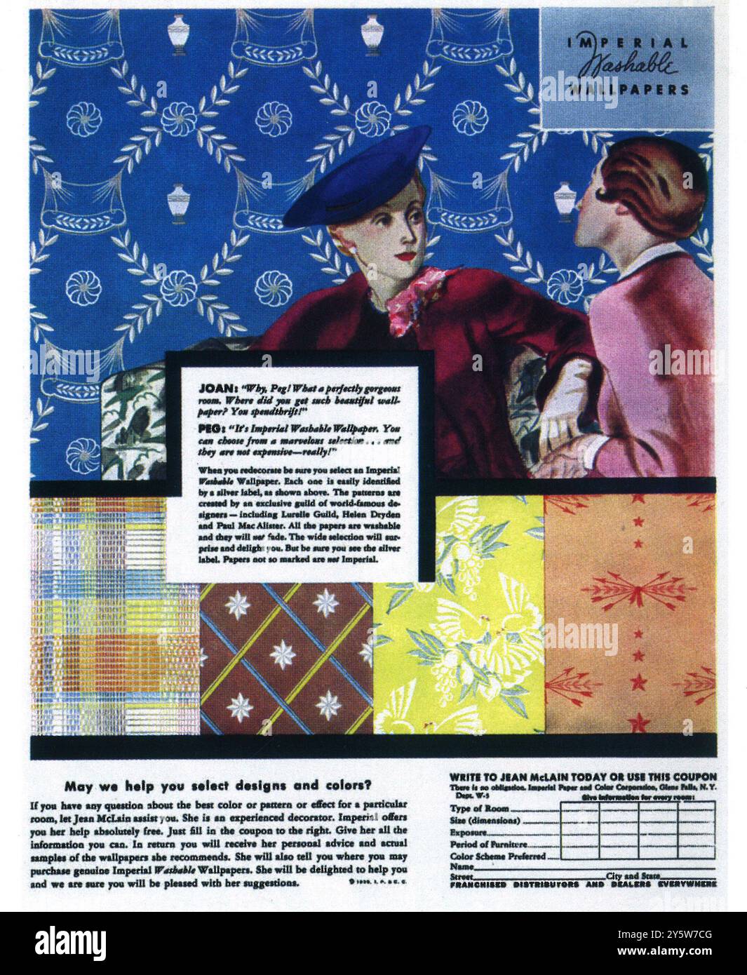 1935 Imperial Wallpapers ad Stock Photo - Alamy