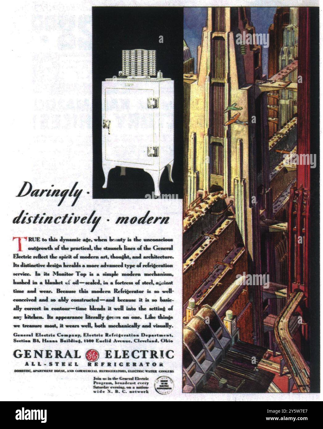 1931 GE General Electric All-Steel Refrigerator Ad - "Daringly ...
