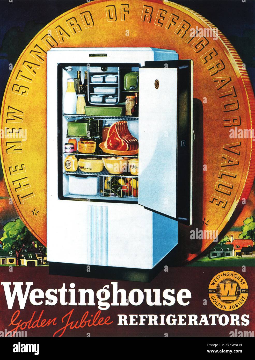 1936 Westinghouse Refrigerator Ad Stock Photo - Alamy