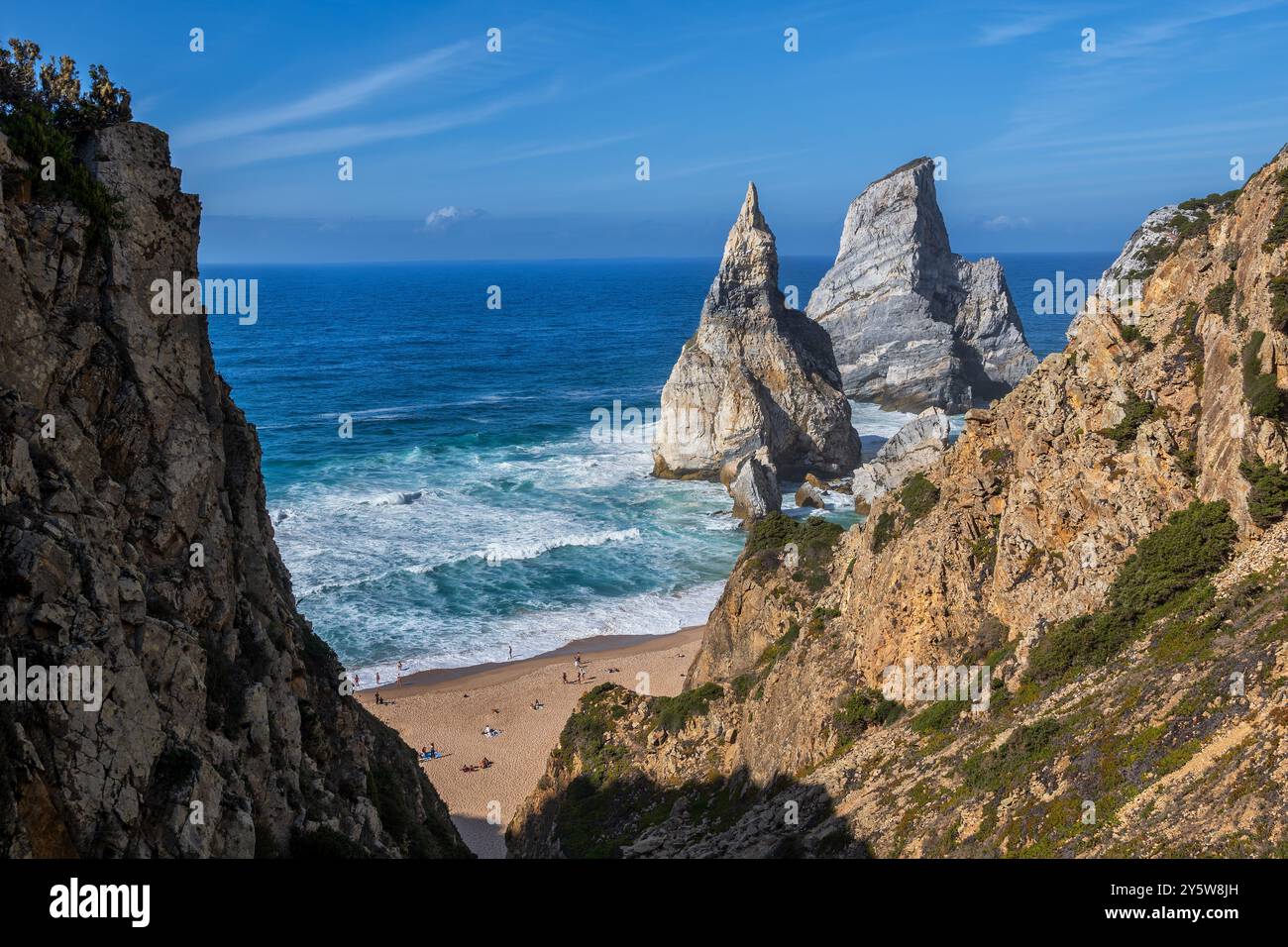 Scenic Praia da Ursa beach in Portugal. Coastal landscape by the ...