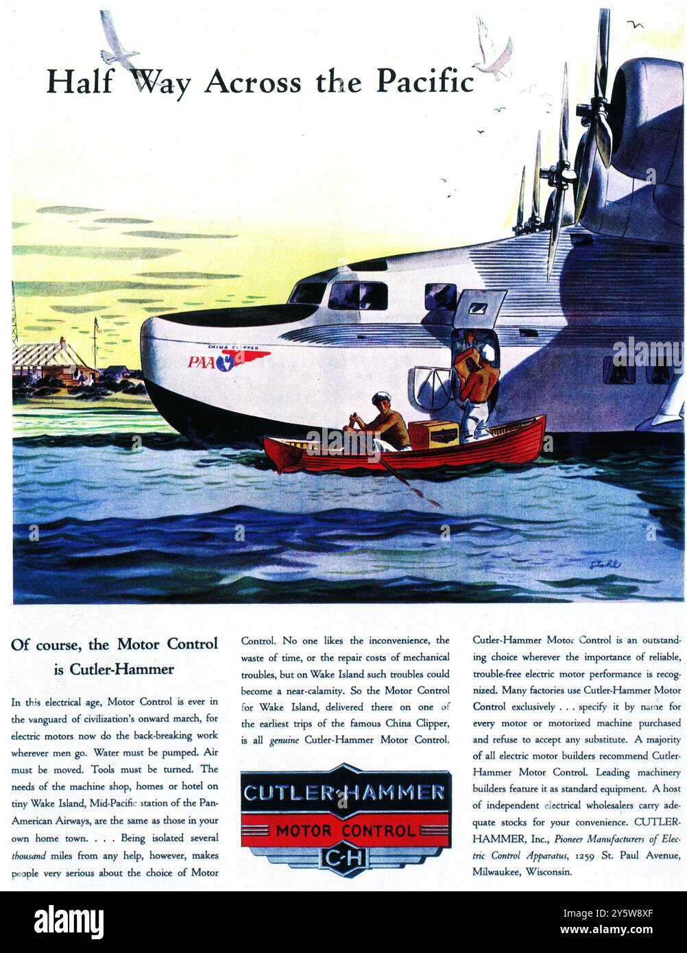 1938 Cutler-Hammer Motor Control Ad with China Clipper was the first of ...