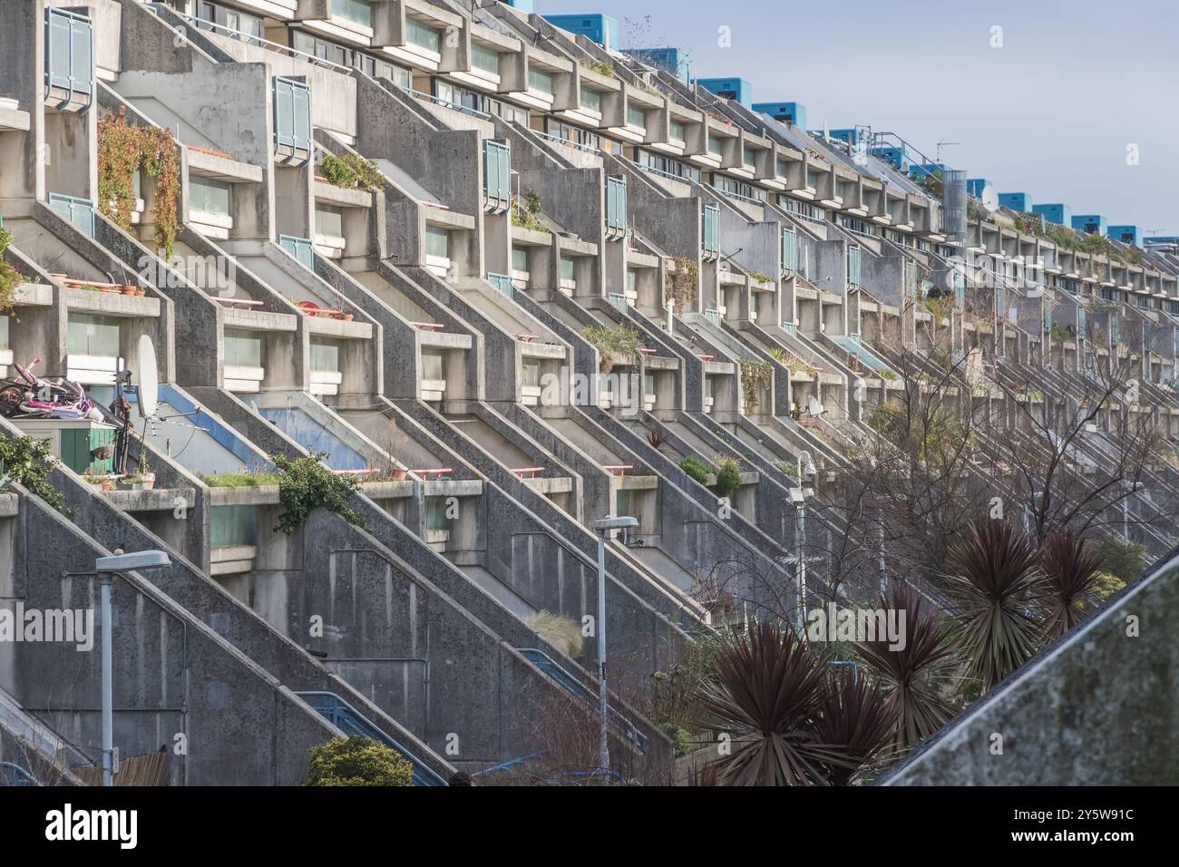 Facade of Alexandra Road estate, often referred to as Rowley Way, a ...