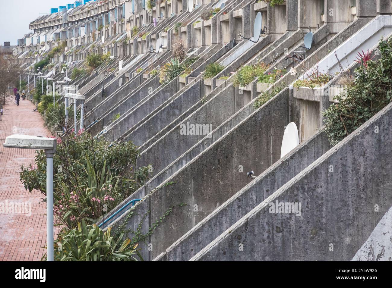 Facade of Alexandra Road estate, often referred to as Rowley Way, a ...