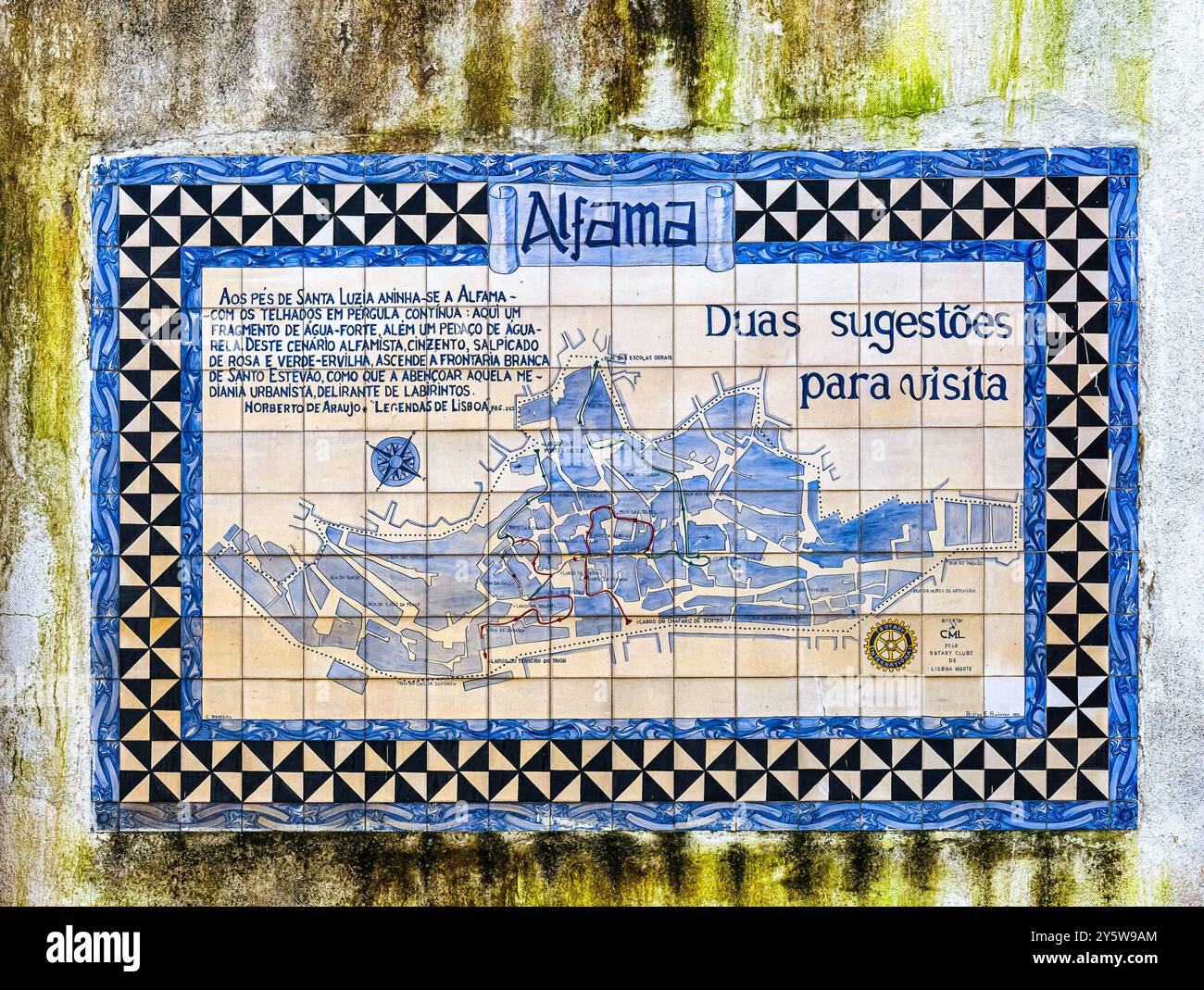 Lisbon, Portugal - September 19, 2024: An ancient tile sign with text ...