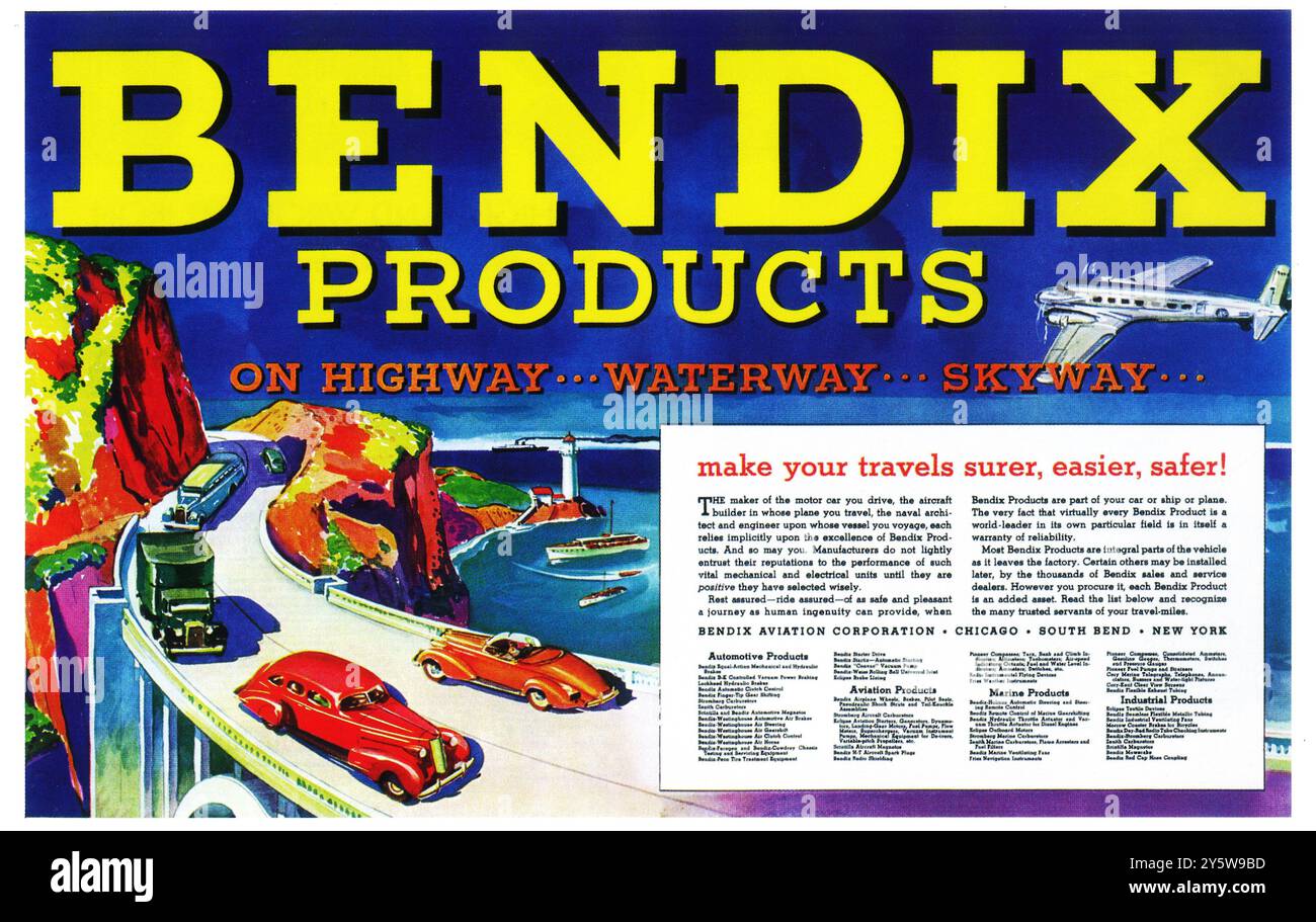1934 Bendix Aviation Corporation Ad Stock Photo - Alamy