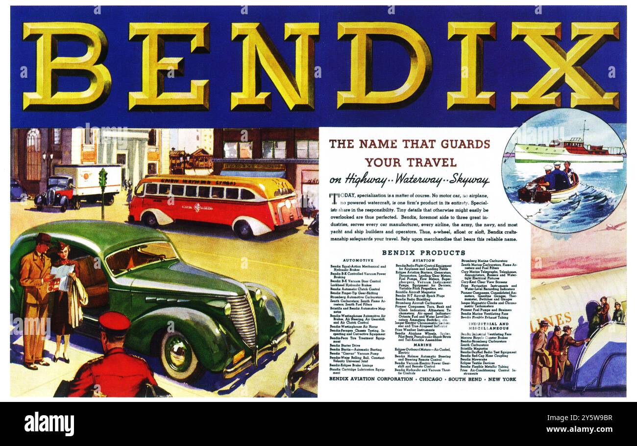 1937 Bendix Products Ad Stock Photo - Alamy