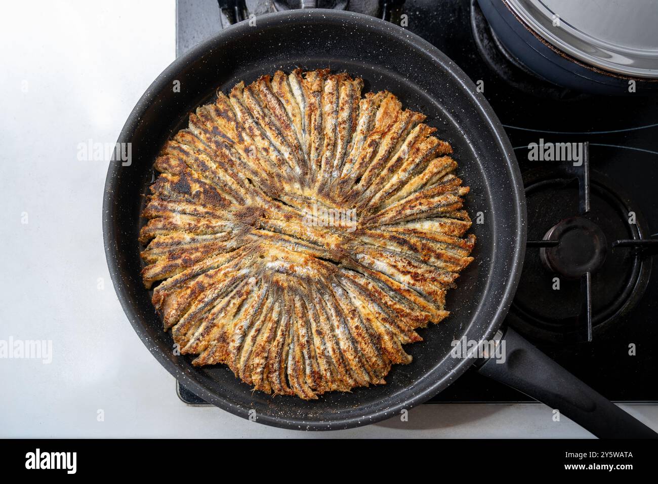 Fried anchovies ( Hamsi Tava ), a traditional Turkish delicacy Stock ...