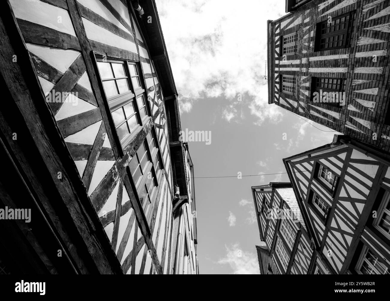 Well preserved, medieval half timbered buildings in Rouen city centre ...