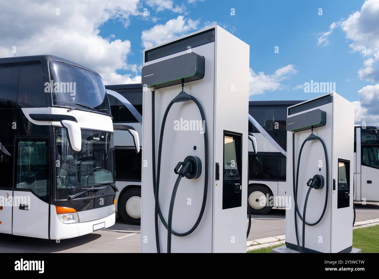 Bus station. Parking of tourist buses Stock Photo - Alamy