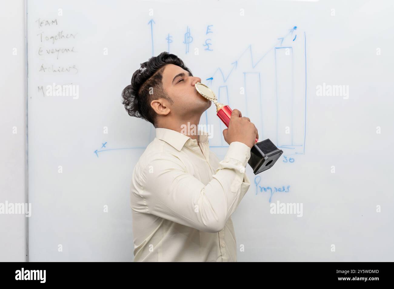 A heartfelt moment of a dedicated professional receiving a prestigious ...