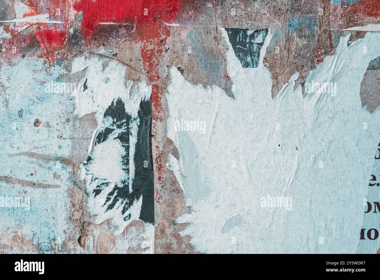 Torn ripped poster paper texture on concrete wall as background Stock ...