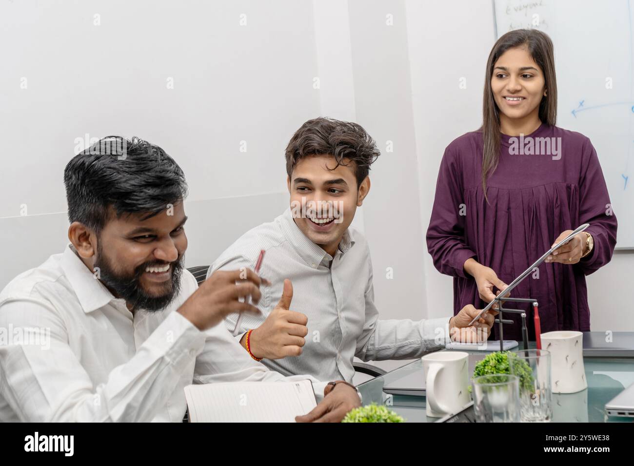 Indian Office Team Staff Collaboration in a Modern Workspace. This ...