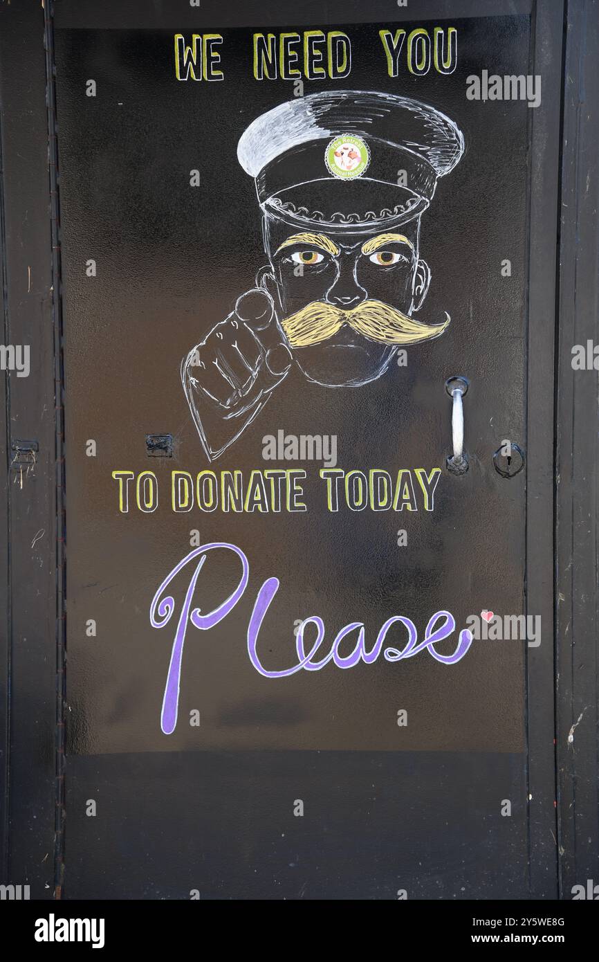Poster pleading for donation hi-res stock photography and images - Alamy
