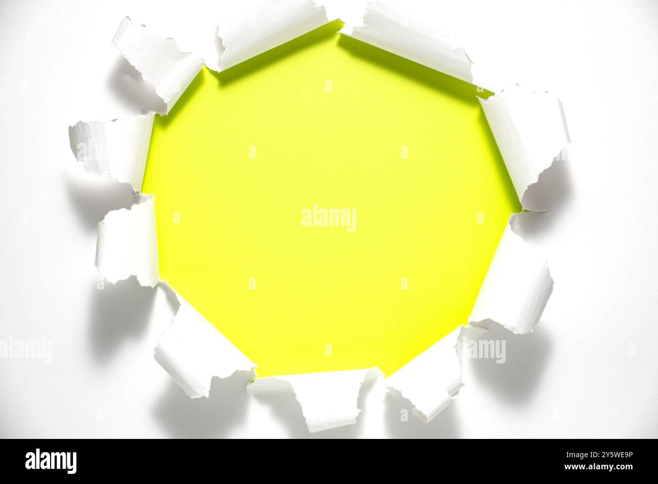 Hole in paper white background torn damaged for design Stock Photo - Alamy