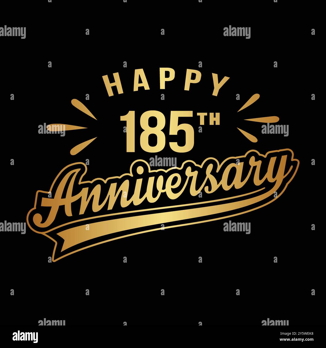 Happy 185th Anniversary. 185 years anniversary design. Vector and ...