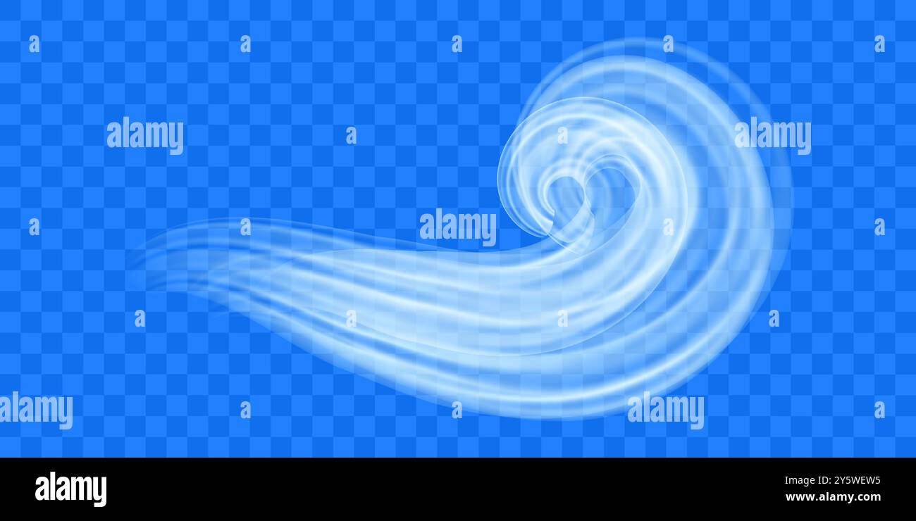 Winter blizzard. Snowy air flow. Cold frosty whirlwind. Realistic 3d ...