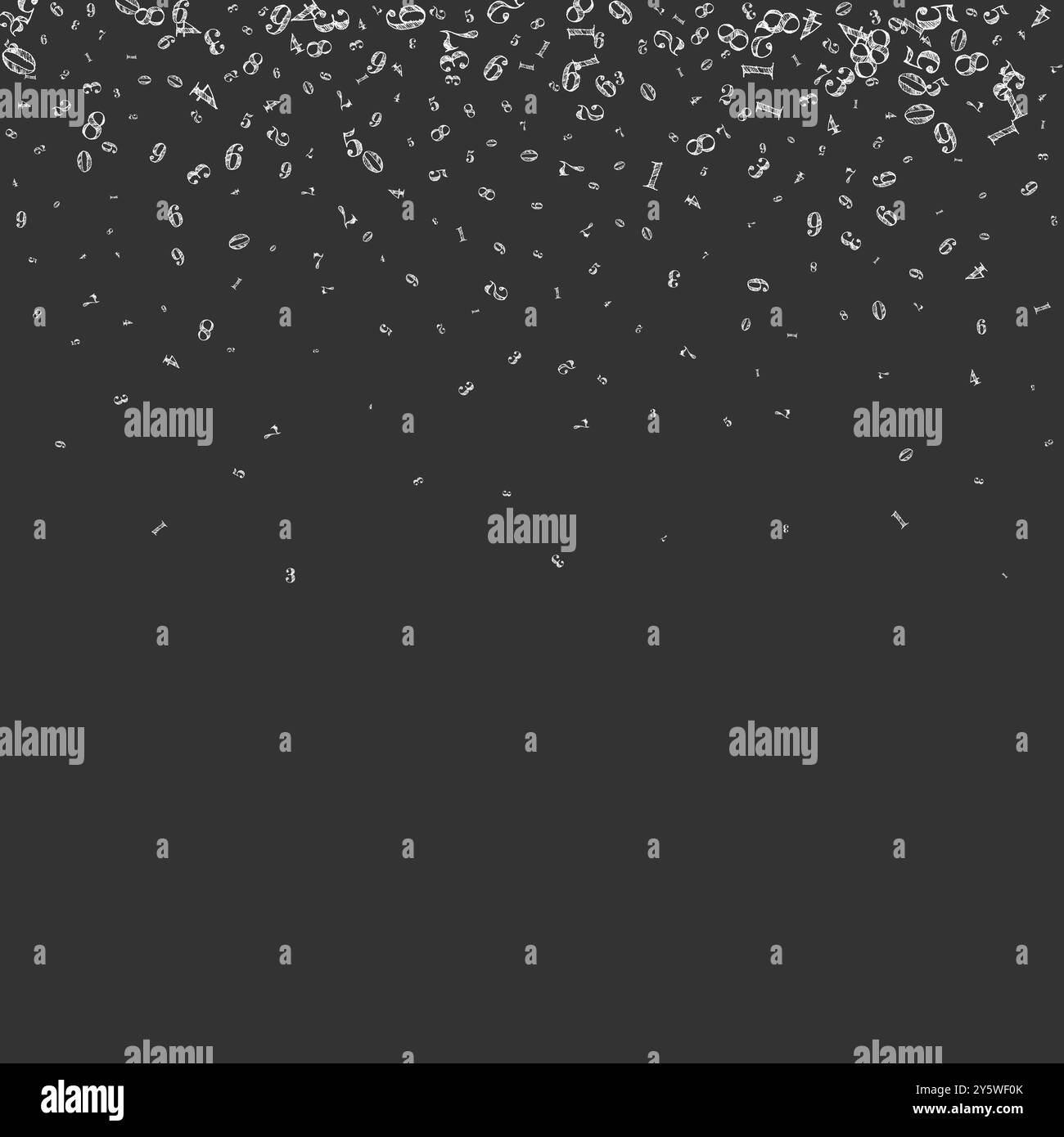Concept of school background. White chalk numbers and digits falling ...