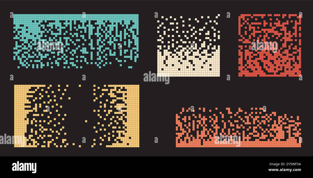 Pixel disintegration background. Decay effect. Dispersed dotted pattern ...