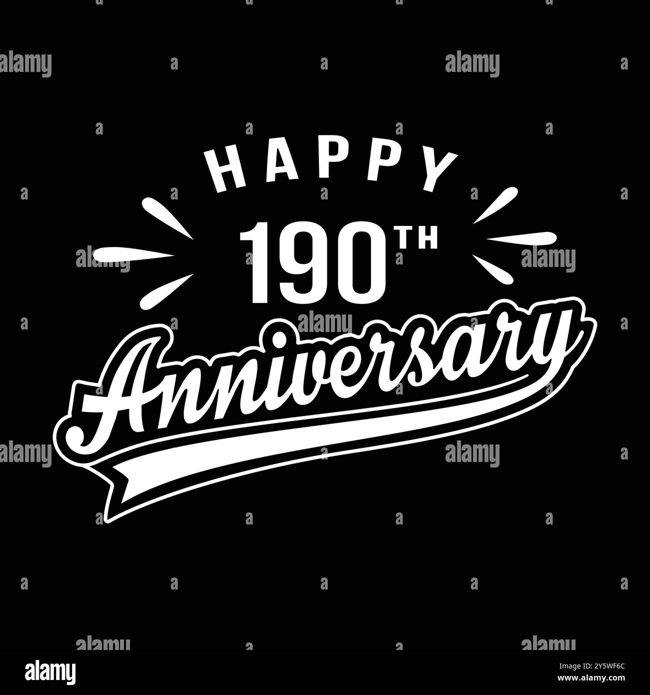 Happy 190th Anniversary. 190 years anniversary design. Vector and ...
