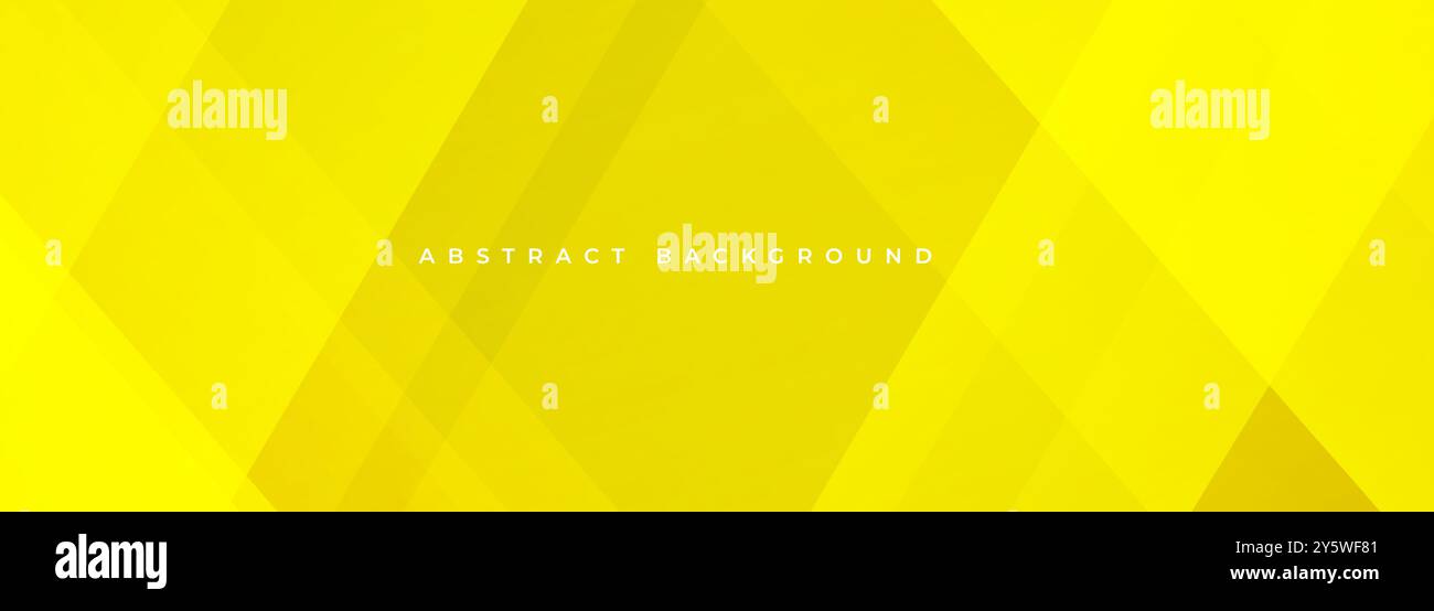 Yellow modern abstract wide banner with geometric shapes. Bright yellow ...