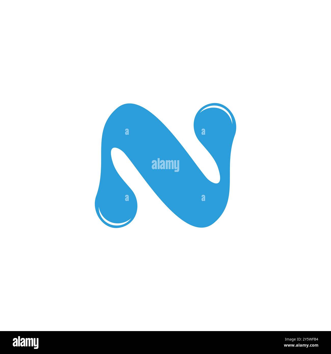 letter n drop water blue logo vector Stock Vector Image & Art - Alamy