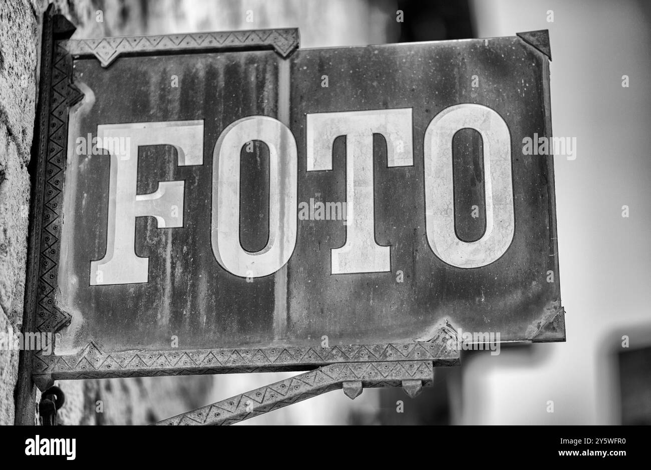 Sign in front information Black and White Stock Photos & Images - Alamy