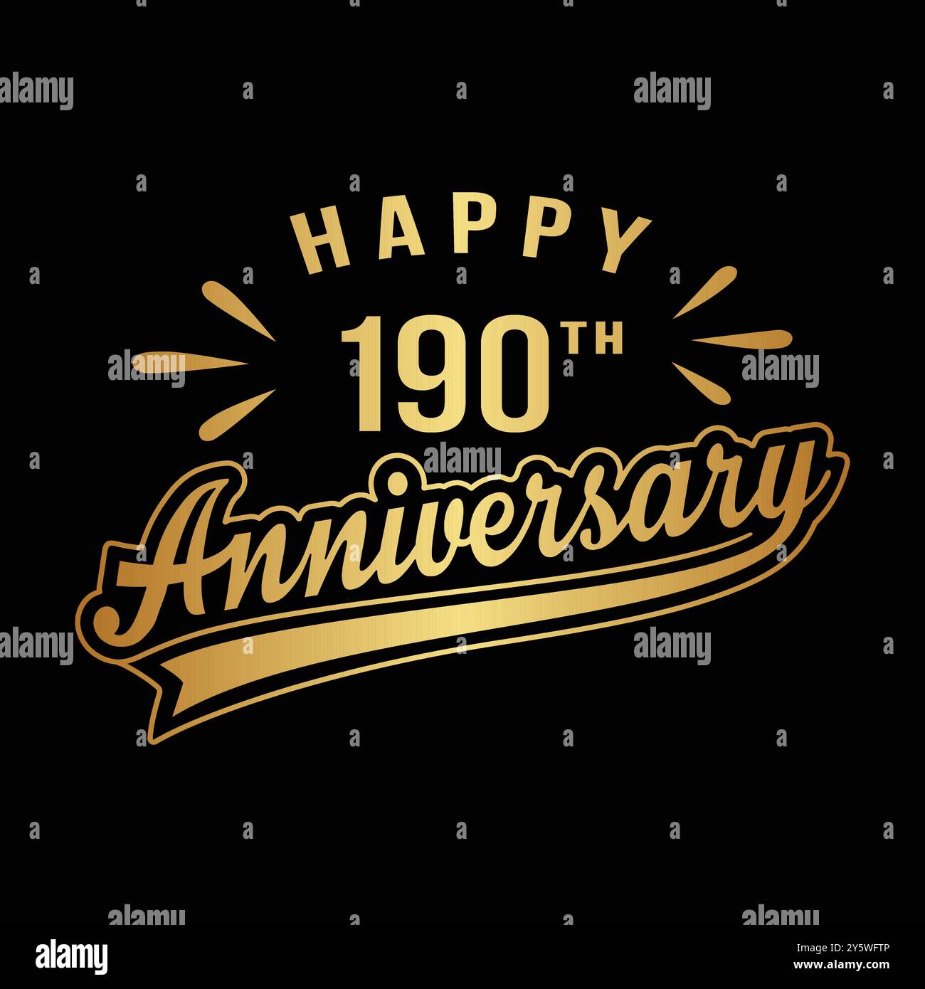 Happy 190th Anniversary. 190 years anniversary design. Vector and ...