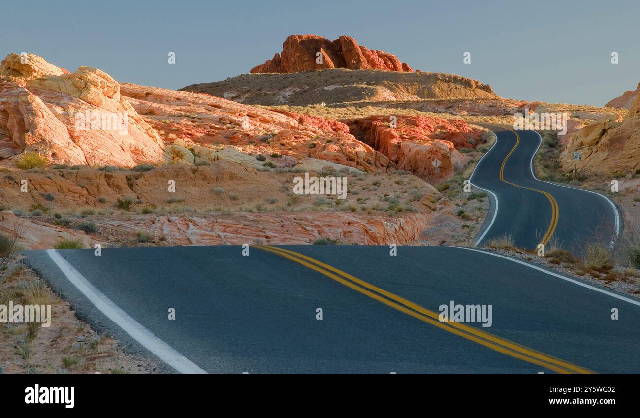 White Domes Road winds its way through the ancient desert of Valley of ...