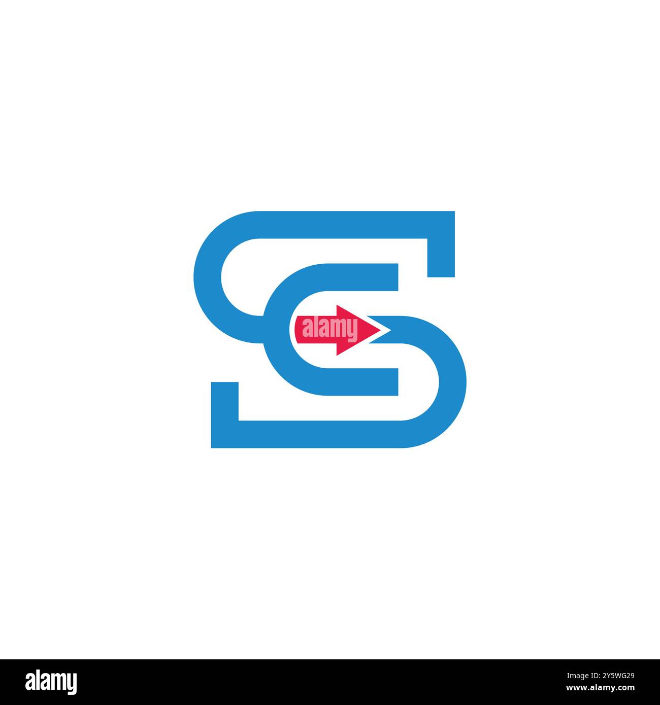 letter sc overlapping motion arrow geometric logo vector Stock Vector ...