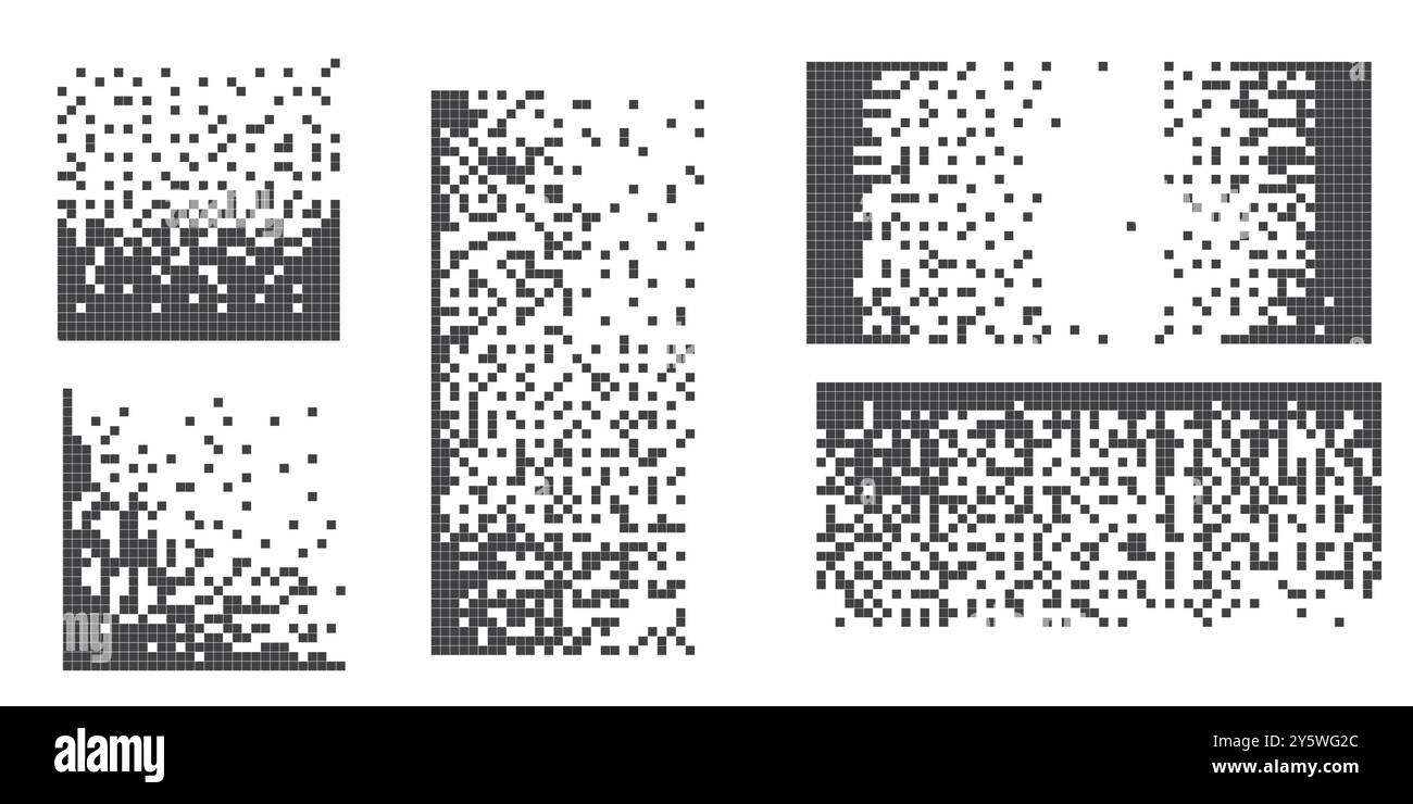 Pixel disintegration background. Decay effect. Dispersed dotted pattern ...