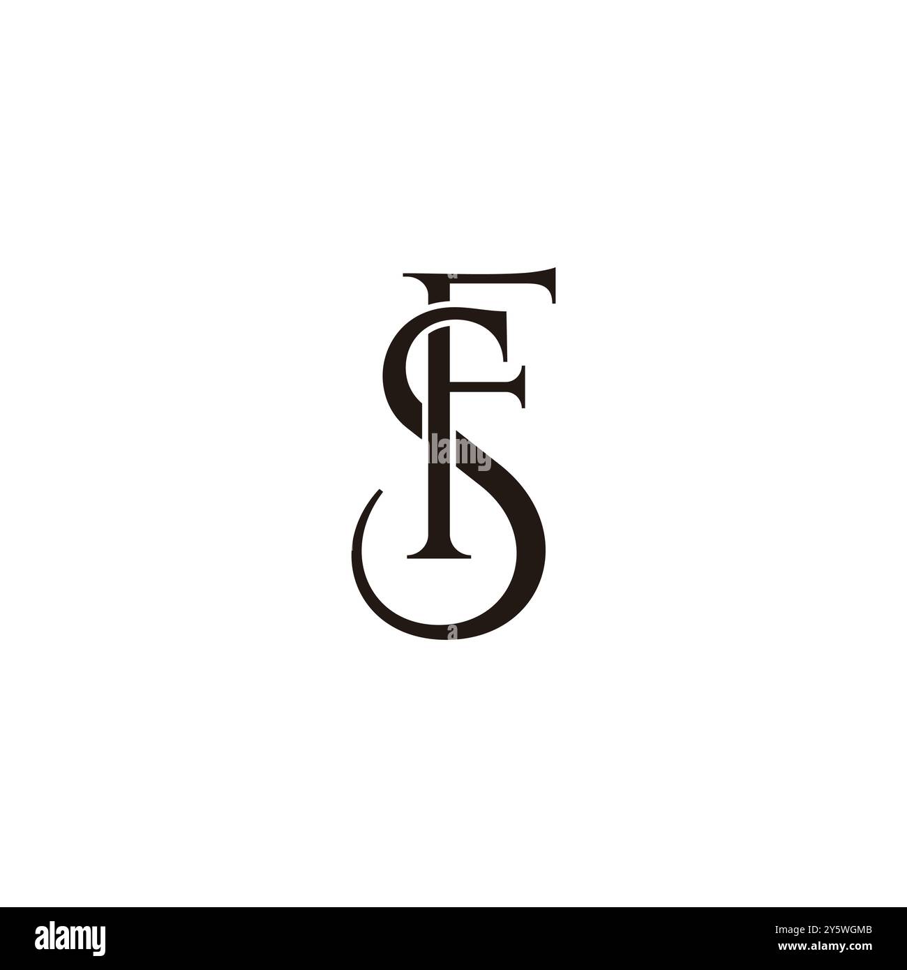 letter sf elegant serif simple linked logo vector Stock Vector Image ...