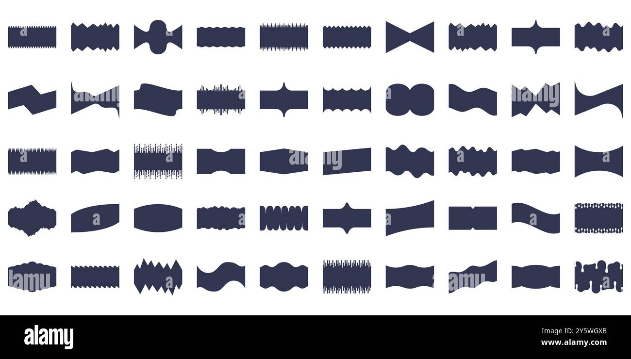 Abstract Geometric Shapes Set. Curved Minimal Design Elements for ...