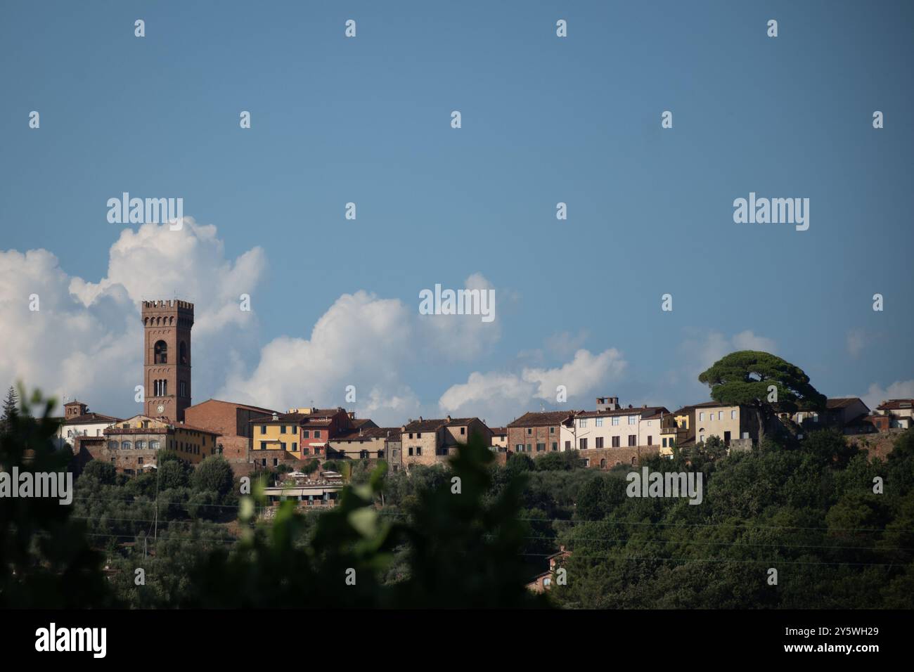 skyline of town and fort Montecarlo in Lucca Tuscany, Italy ...