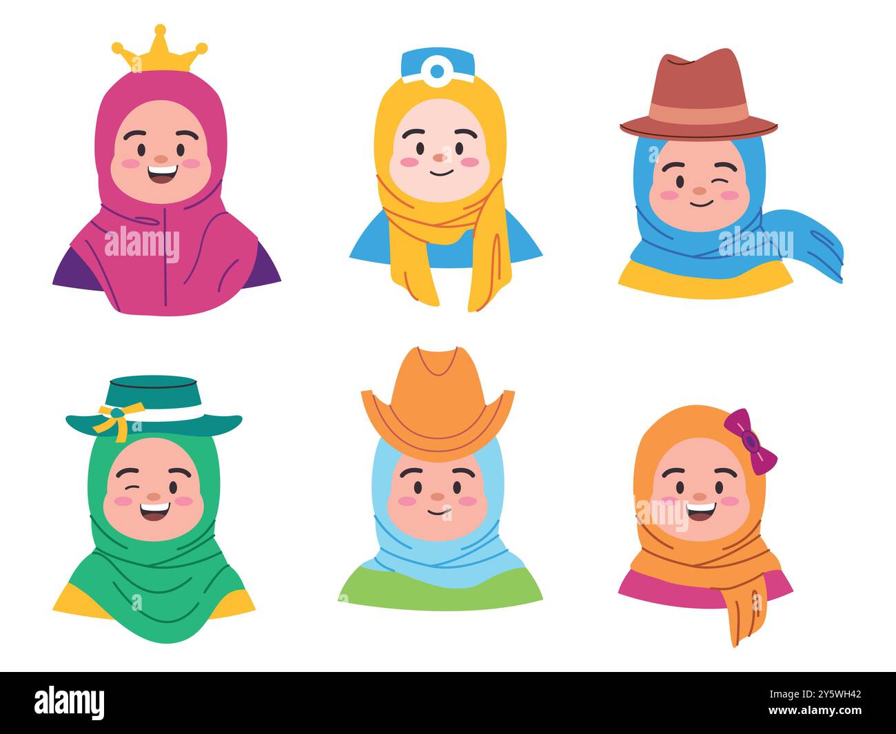 Cute Islamic Muslimah hijab style fashion chibi female colorful ...